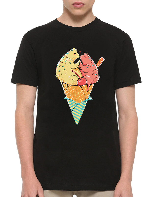 Футболка мужская DreamShirts Studio Мороженое с Мишками 028-icebears-2 черная 3XL