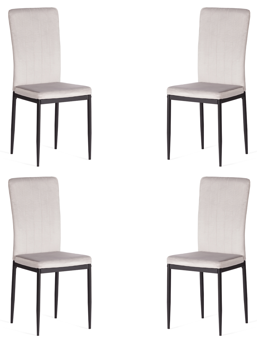 Комплект стульев для кухни TetChair VERTER 4 шт, вельвет, светло-серый