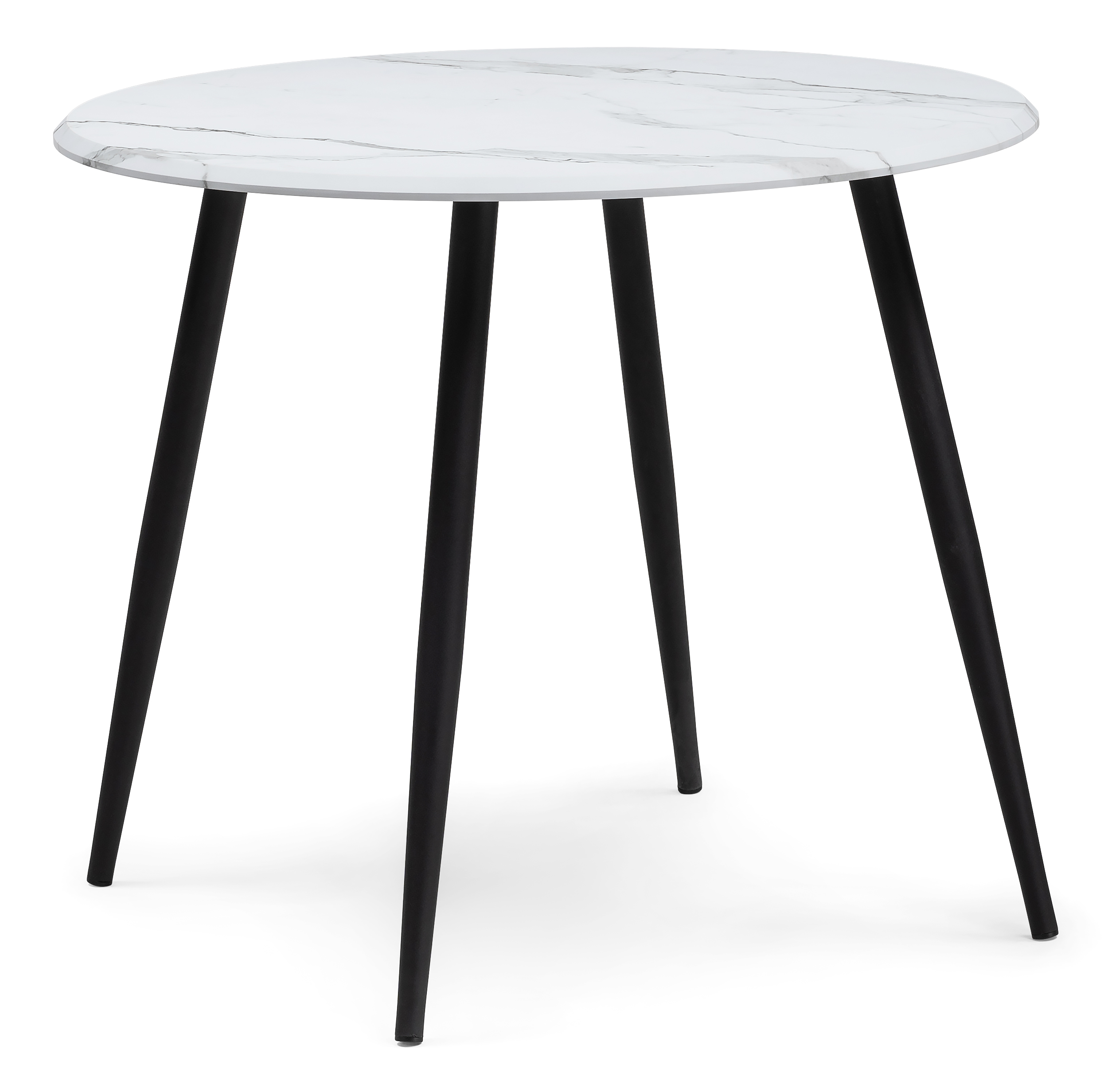 Деревянный стол Мебельные решения Абилин 90х76, мрамор белый / черный матовый