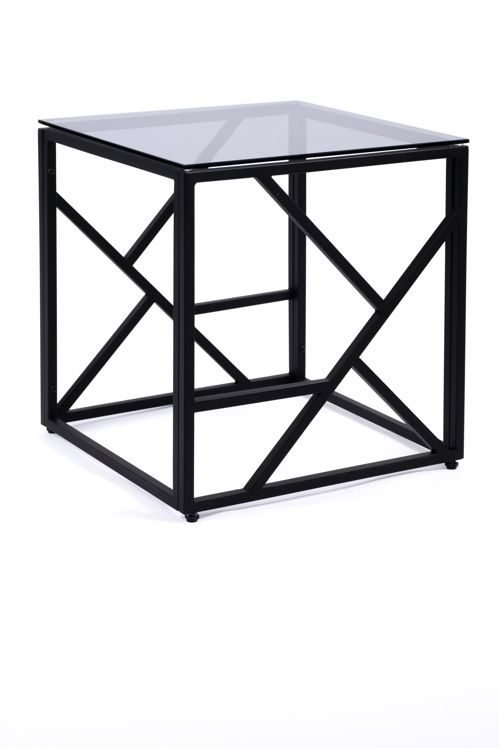 Кофейный столик AllConsoles 1054-CTB grey черный муар 45x45x45