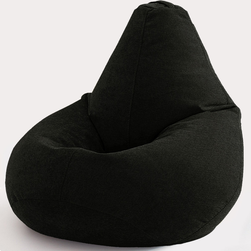 Кресло-мешок груша XXXL Стандарт, велюр, черный