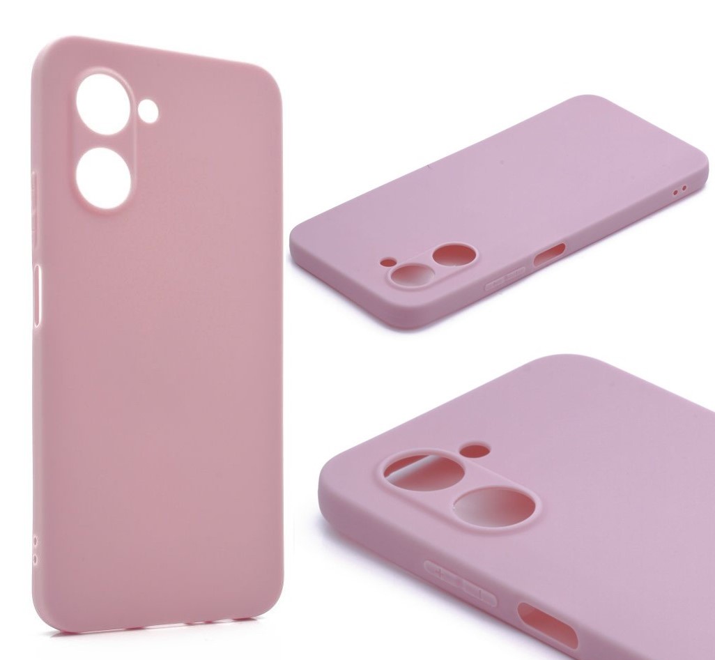 Силиконовый чехол TPU Case матовый для Realme C33 пыльно-розовый