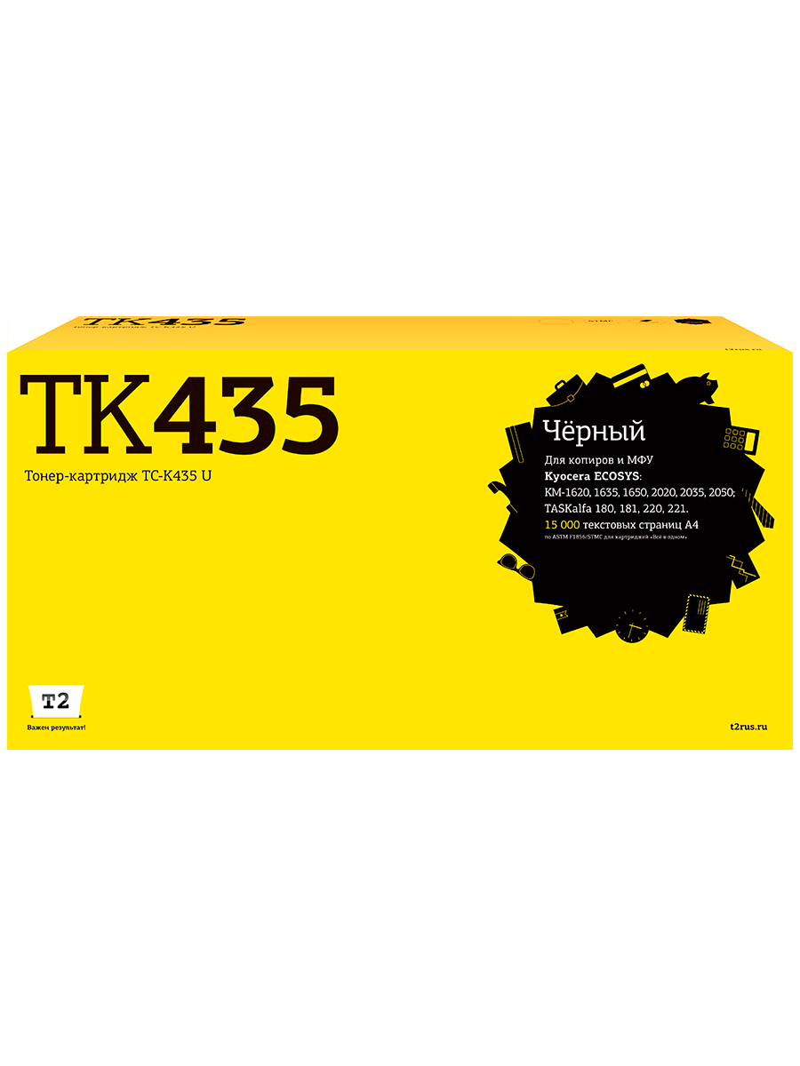 Лазерный картридж T2 TC-K435 U (TK-410/TK-435/TK410/TK435/410/435) для Kyocera, черный
