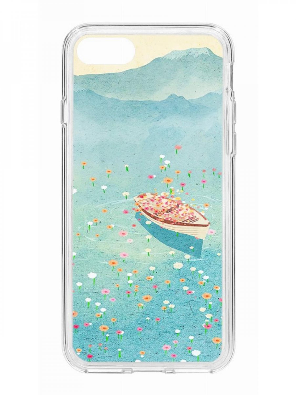 Чехол для Apple iPhone 7 /8 /SE 2020 КRUЧЕ Print Озеро цветов прозрачный с рисунком