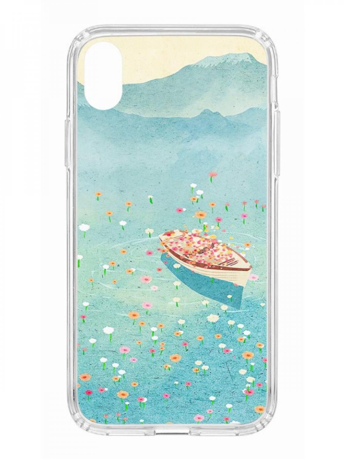Противоударный чехол для Apple iPhone XR КRUЧЕ Print Озеро цветов прозрачный с рисунком