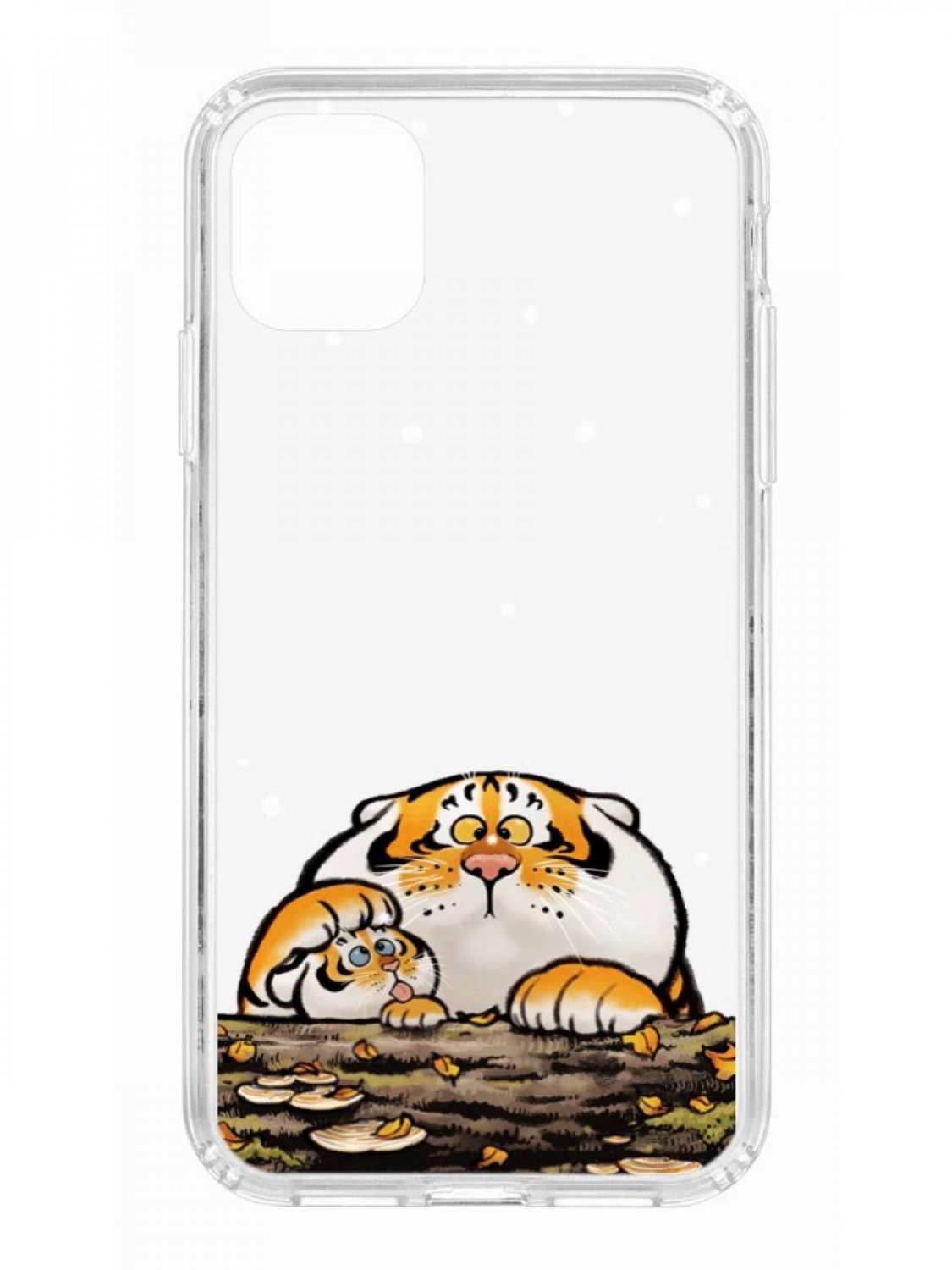 Противоударный чехол для Apple iPhone 11 КRUЧЕ Print тигр первый снег прозрачный