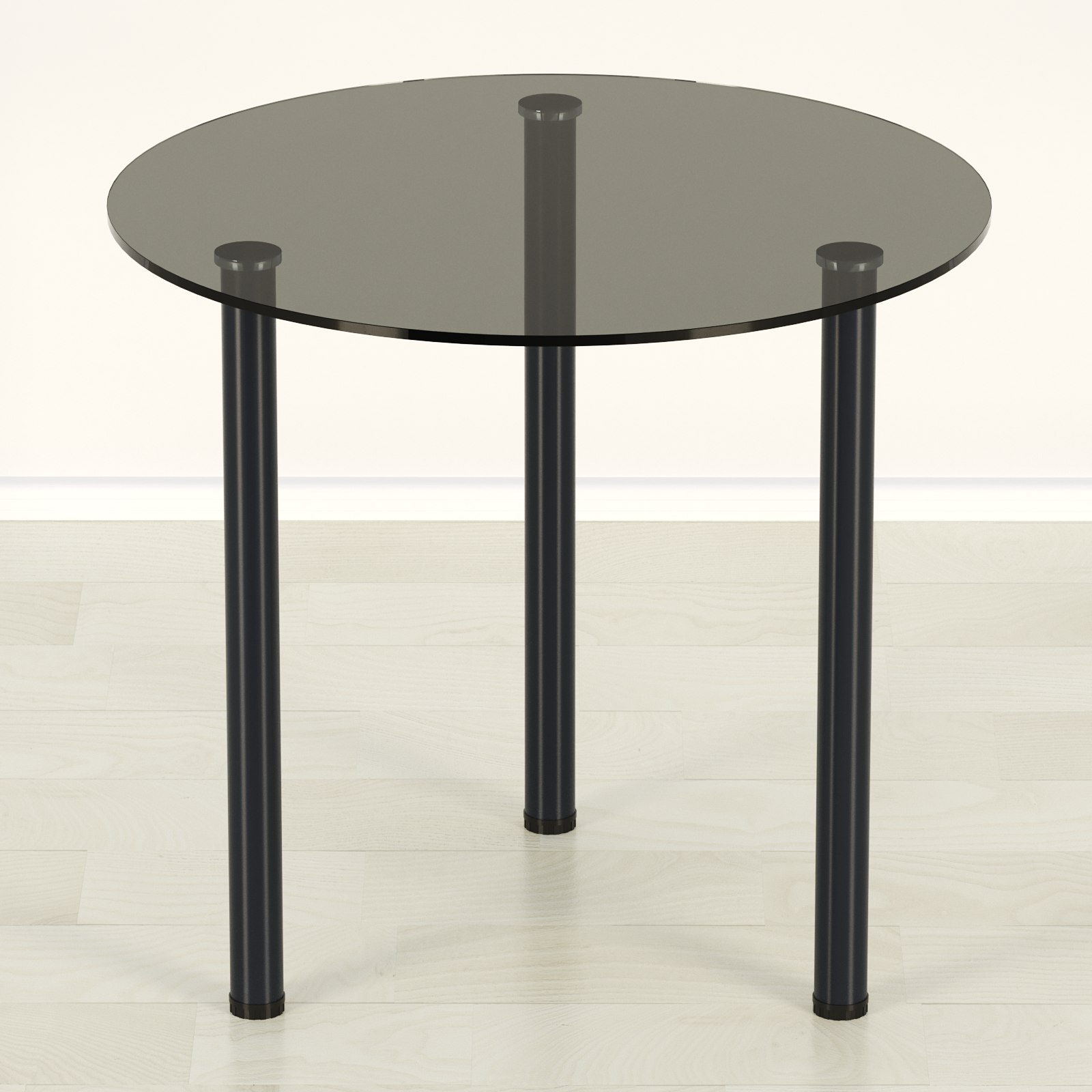 Стеклянный стол Mebel Apartment Эдель 18-3 серый/черный D100