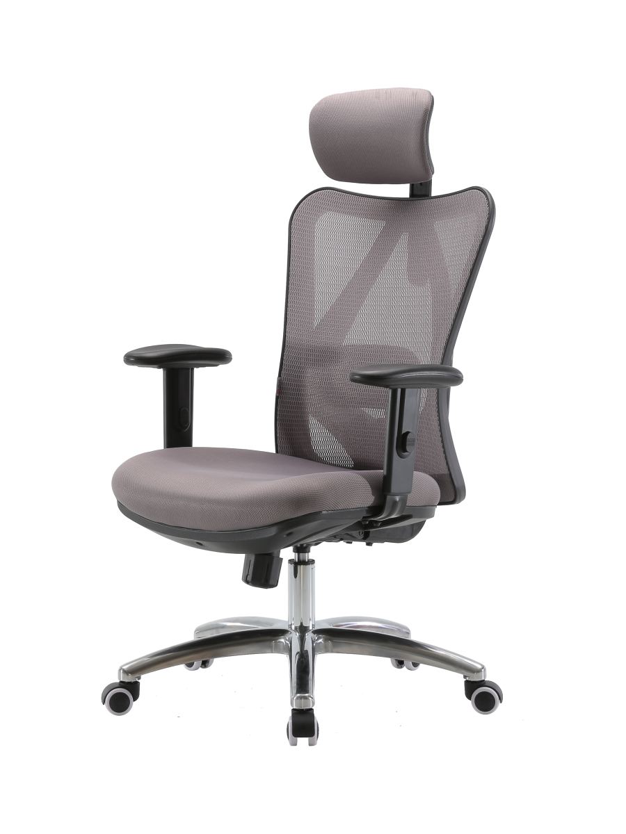 Офисное ортопедическое кресло для компьютера LuxAlto, Серое, 13561
