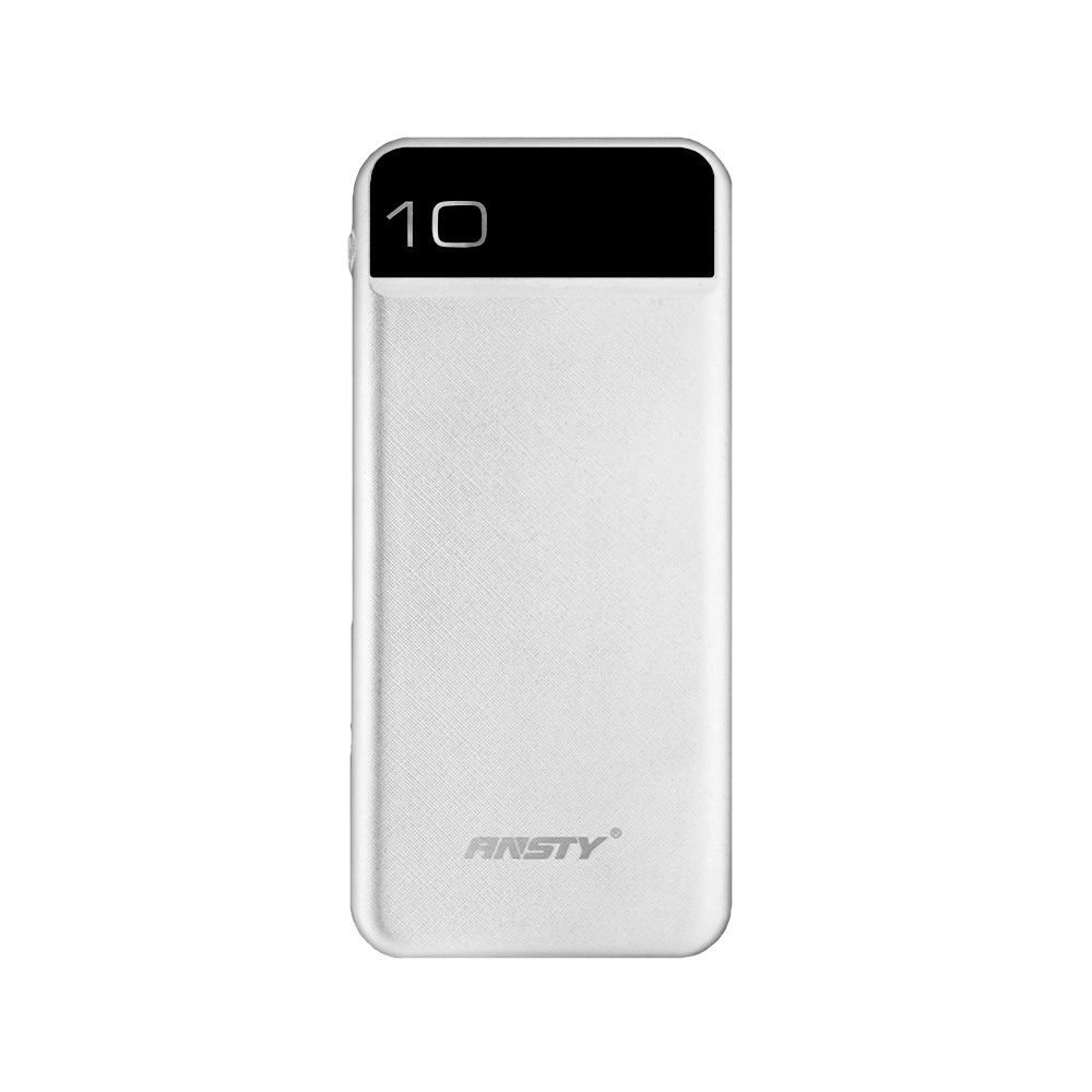 Внешний аккумулятор ANSTY AP-009 11200 mAh 2 USB с дисплеем Белый