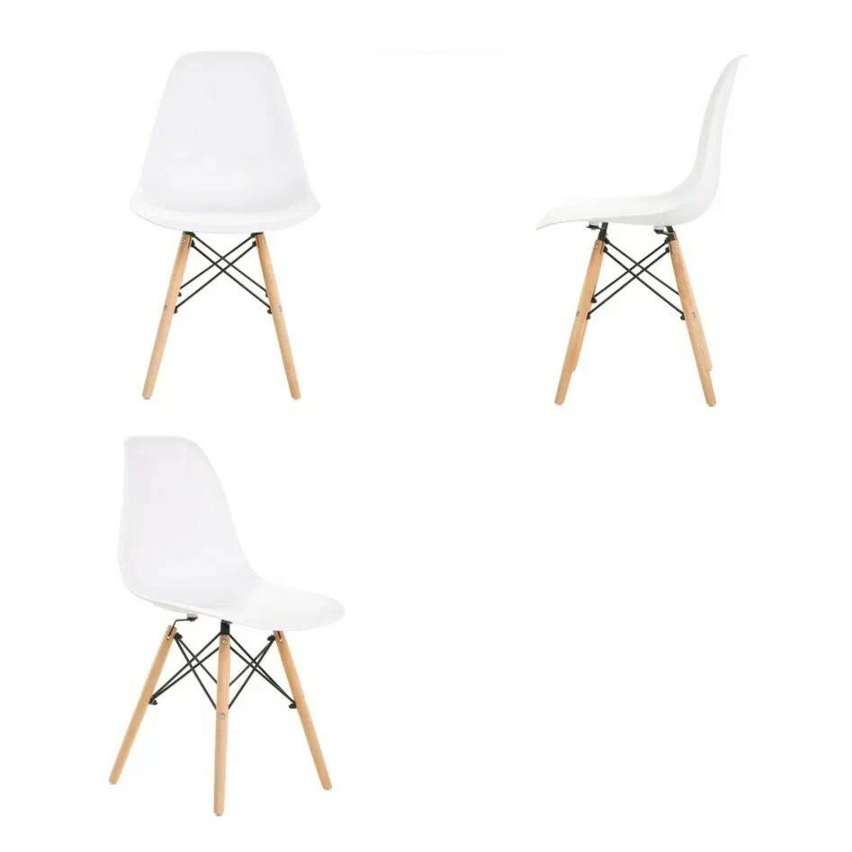 Комплект стульев 3 шт. LEON GROUP для кухни в стиле EAMES DSW, белый