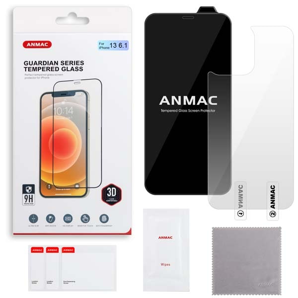 Защитное стекло iphone 13/13 Pro + пленка назад 3D ANMAC черный
