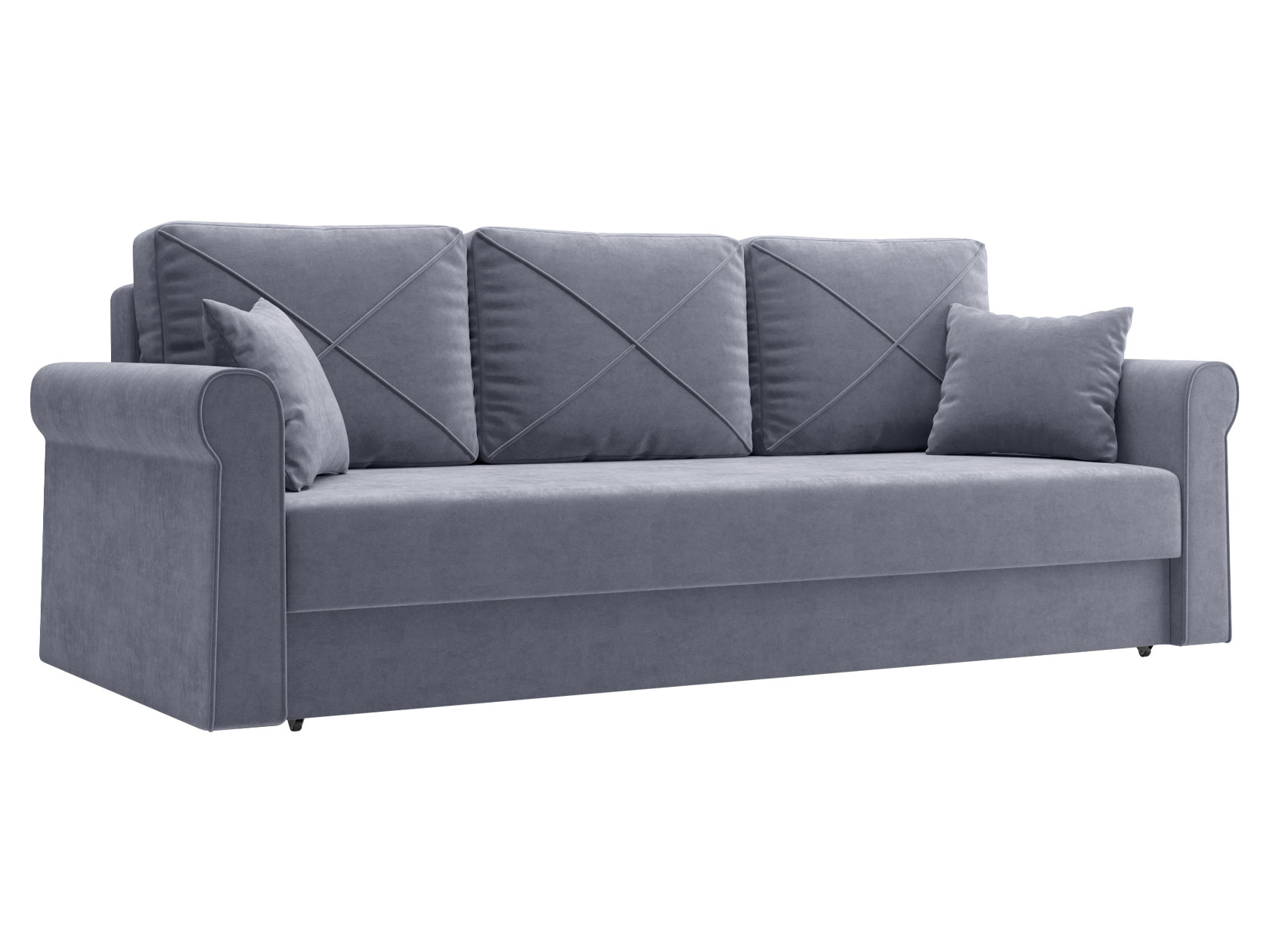 Прямой диван Первый Мебельный Роланд Темно-серый, велюр