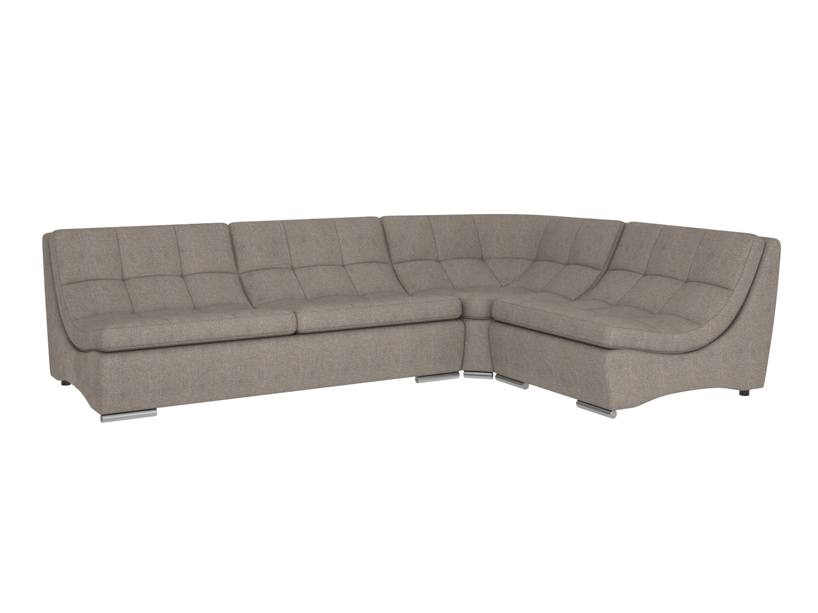 Угловой диван Первый Мебельный Сан-Диего Серо-бежевый, рогожка С механизмом