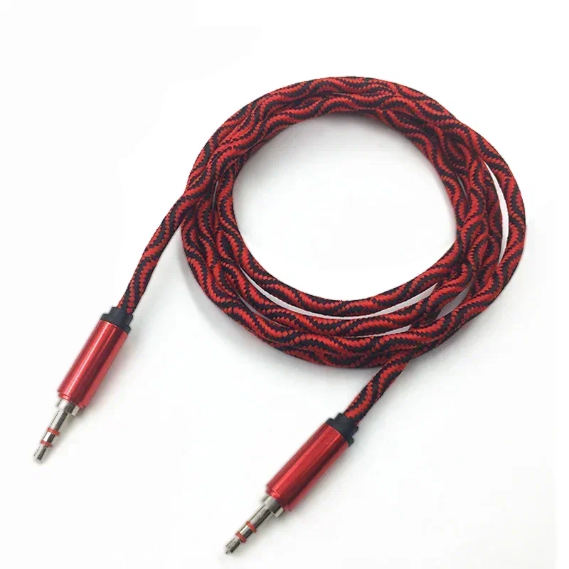 Аудио кабель AUX 1,5 м акустический, джек 3,5 мм / красный