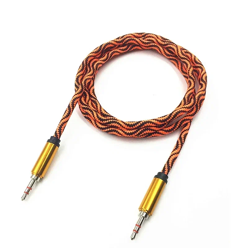 Аудио кабель AUX 2 м акустический, джек 3,5 мм / оранжевый