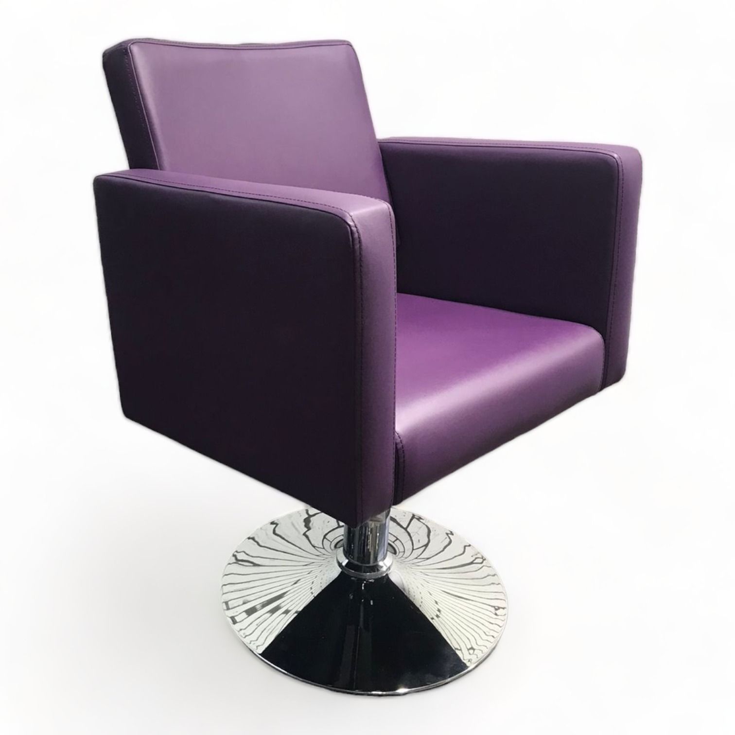Парикмахерское кресло "Кубик" , Фиолетовый, Гидравлика диск
