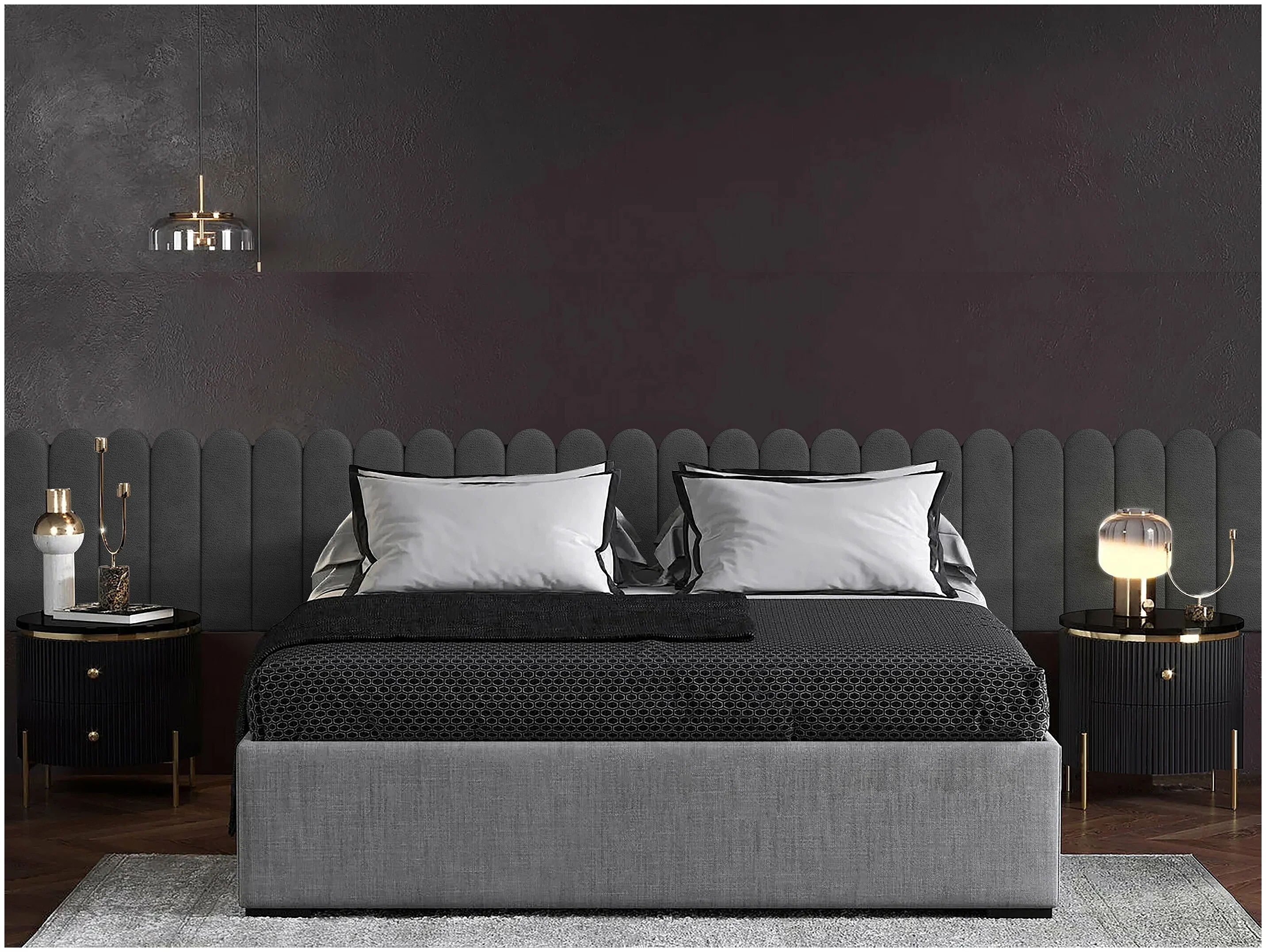 Панель кровати Velour Grey 15х60R см 4 шт.