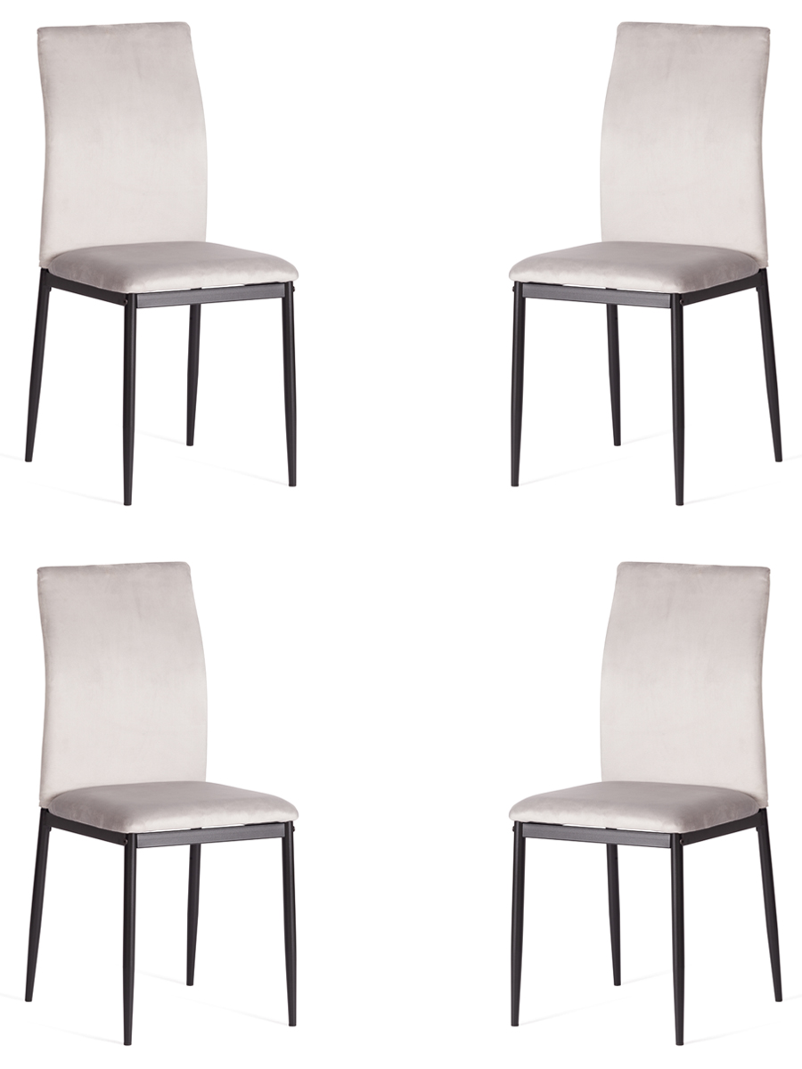 Комплект стульев для кухни TetChair CAPRI 4 шт, вельвет, светло-серый