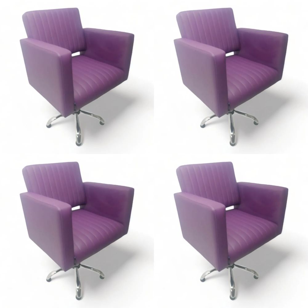 Парикмахерское кресло "Фьюжн", Фиолетовый, пятилучие, 4 шт