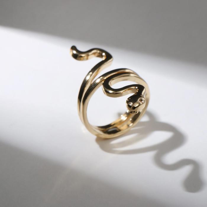 Кольцо Змея, спиралька, цвет золото, безразмерное