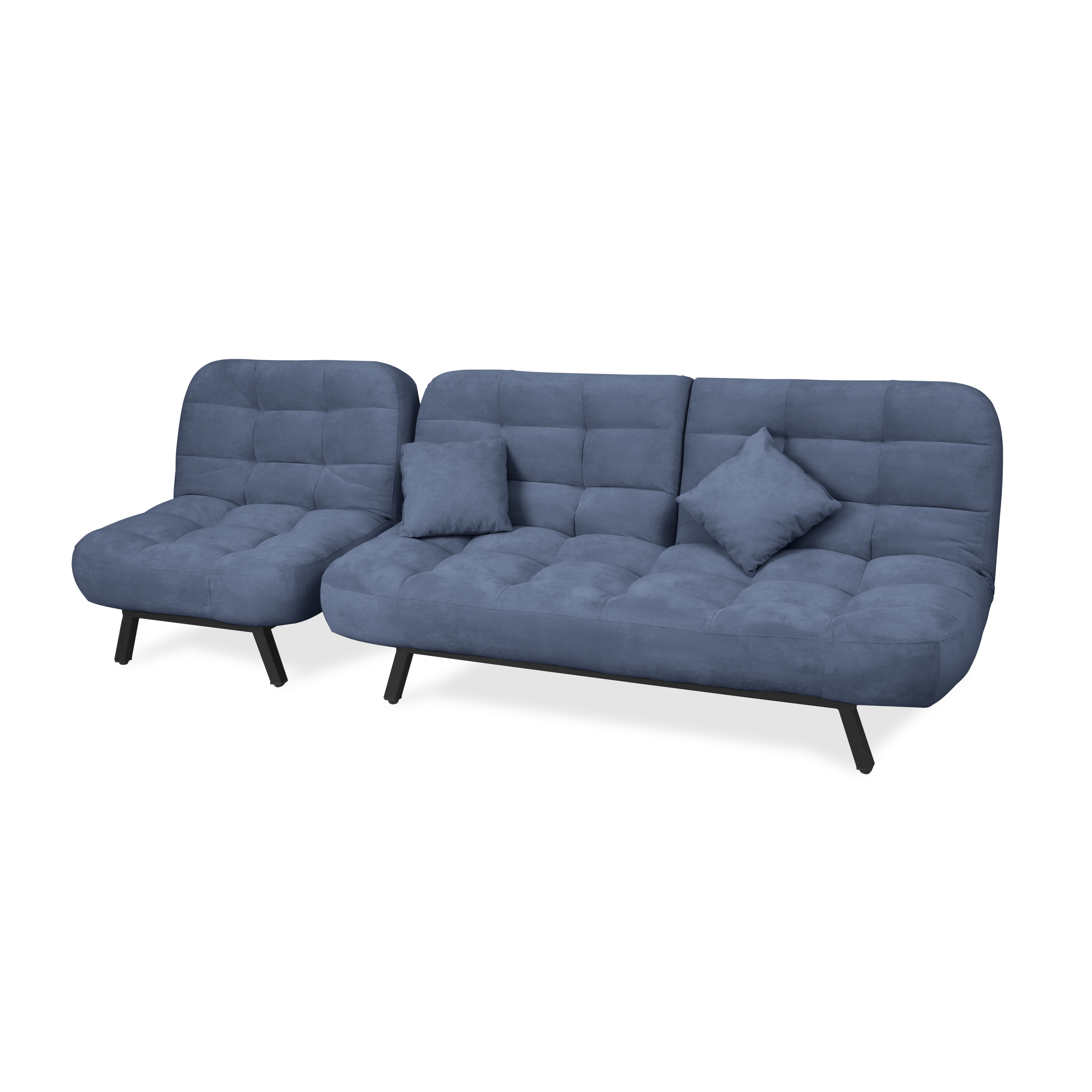 Комплект мягкой мебели диван и кресло BRENDOSS Абри синий