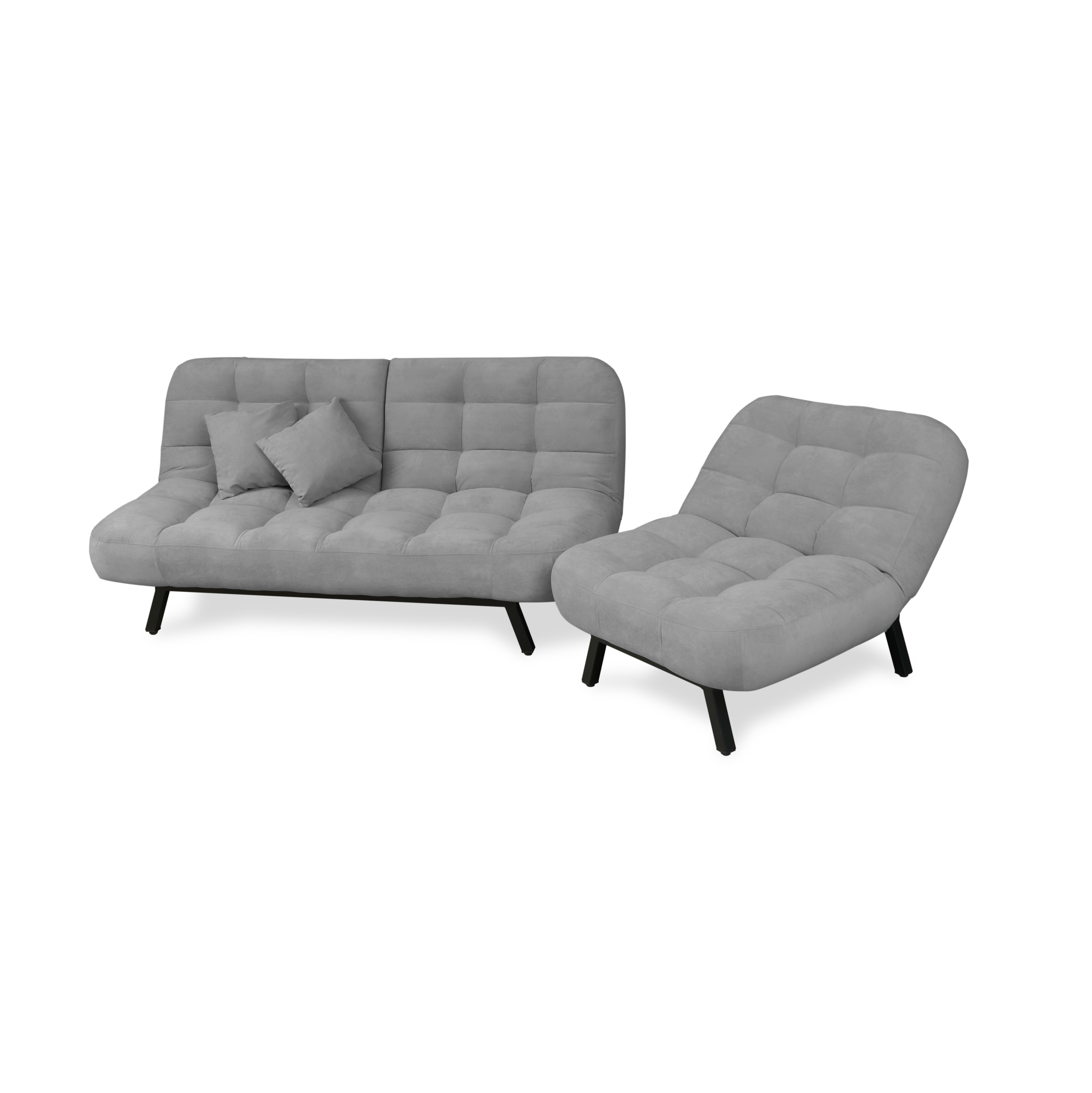 Комплект мягкой мебели диван и кресло BRENDOSS Абри серый
