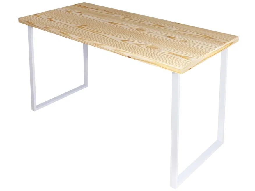 Стол кухонный Solarius Loft металл-дерево 140х75х75, без шлифовки и покраски, белые ножки