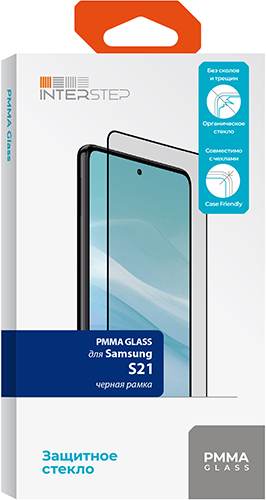 Защитное стекло InterStep для Samsung Galaxy S21 Black frame