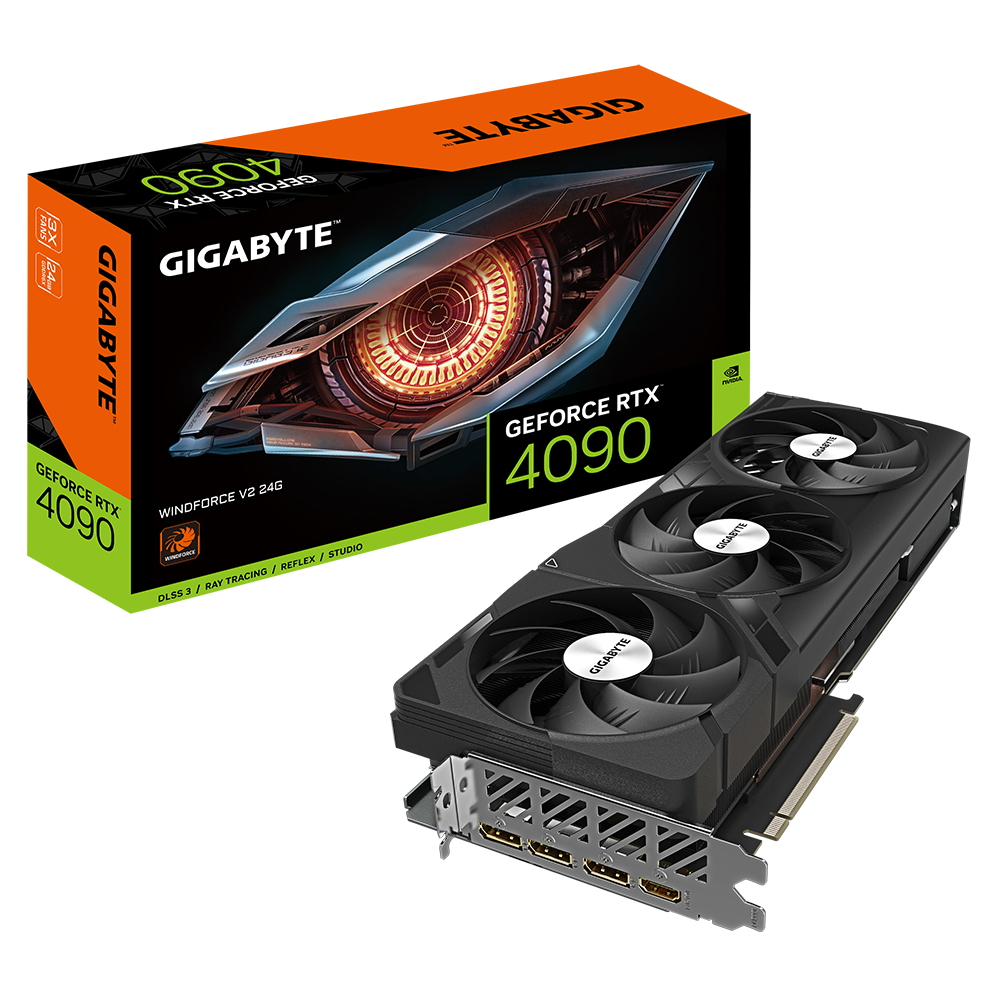 Видеокарта Gigabyte RTX4090 WINDFORCE V2 24GB GDDR6X 384-bit HDMI 3xDP 3FAN ATX RTL