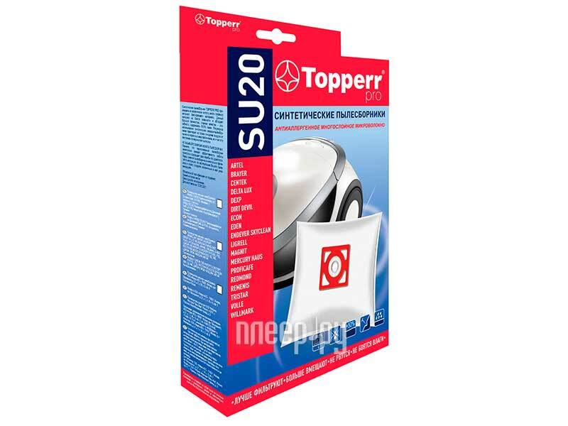 Пылесборник синтетический Topperr SU 20 4шт + 1 фильтр 1431