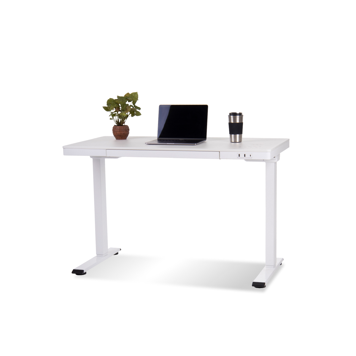 Офисный стол для работы стоя и сидя LuxAlto 17034, Белый МДФ 120x60x6 см, подстолье E4A