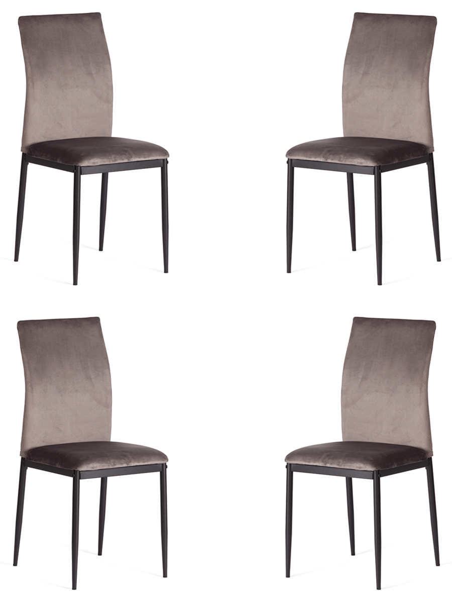 Комплект стульев для кухни TetChair CAPRI 4 шт, вельвет, темно-серый