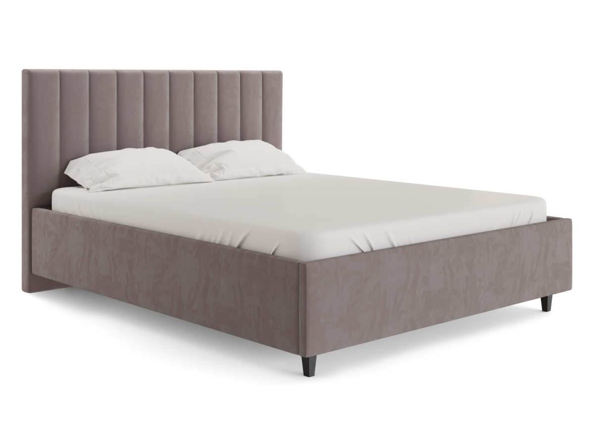 Кровать с подъемным механизмом Первый Мебельный Сара Какао, велюр 140х200 см
