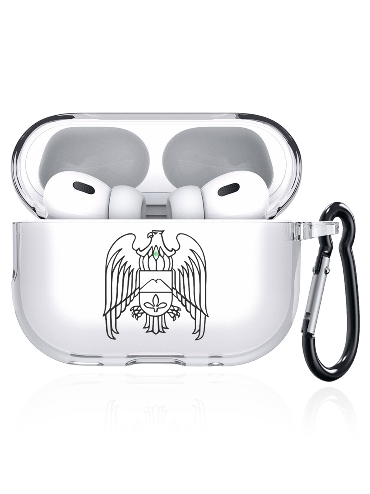 Чехол SignumCase для Apple AirPods Pro 2 Герб Кабардино-Балкарии прозрачный
