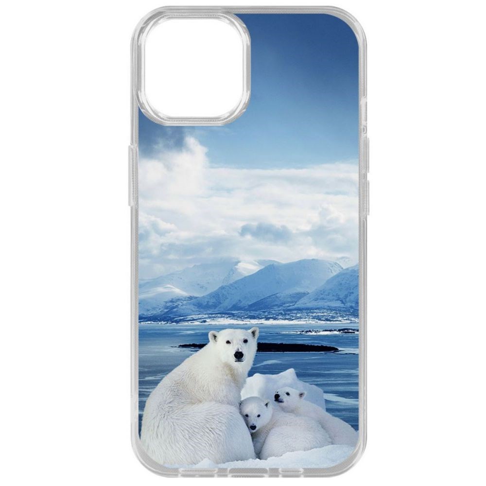 Чехол-накладка Krutoff Clear Case Полярные медведи для iPhone 14