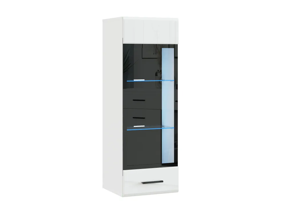 Шкаф-витрина навесной НК-Мебель Gloss Белый глянец 38х110х35,6
