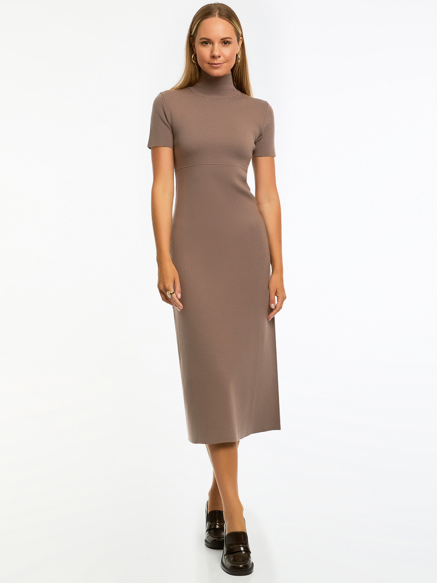 Платье женское oodji 63912240 коричневое S