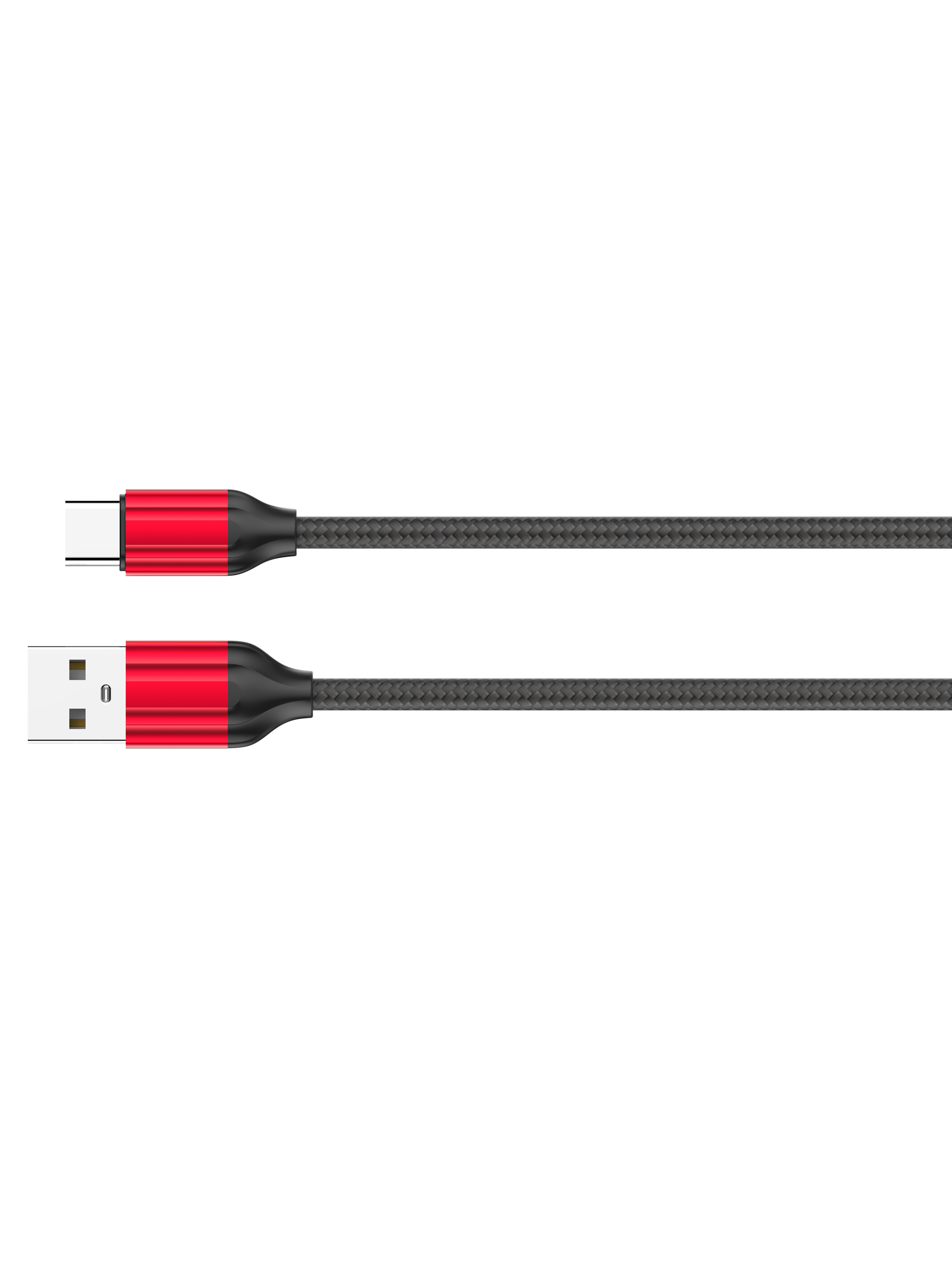 LDNIO LS432/ USB кабель Type-C/ 2m/ 2.4A/ медь: 120 жил/ Нейлоновая оплетка/ Red