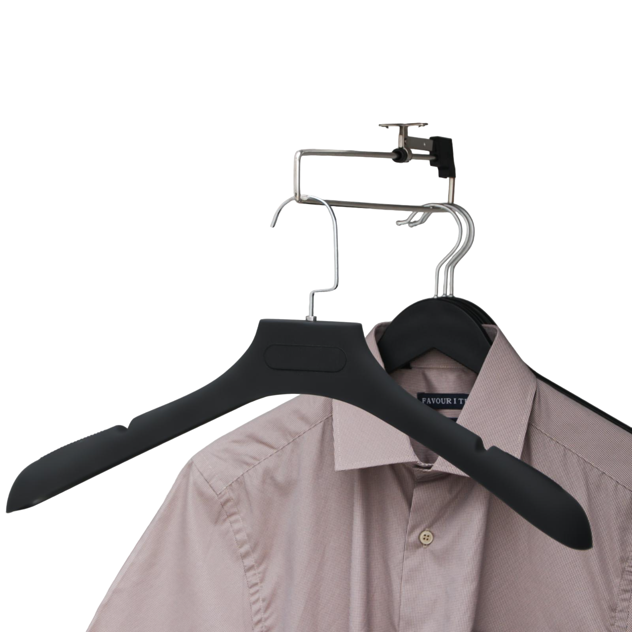 Вешалка-плечики для одежды, размер 48-50, покрытие soft-touch, цвет чёрный