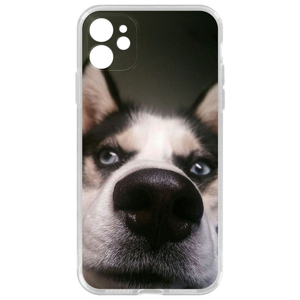 Чехол-накладка Krutoff Clear Case Нос для iPhone 11 с защитой камеры
