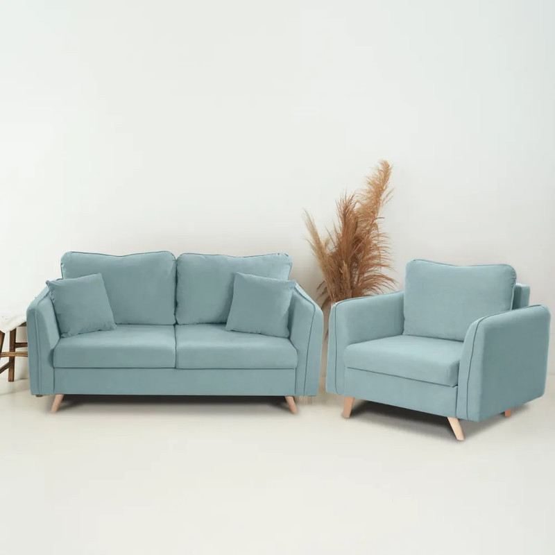 Комплект мебели диван и кресло BRENDOSS Griffon lite цвет мятный