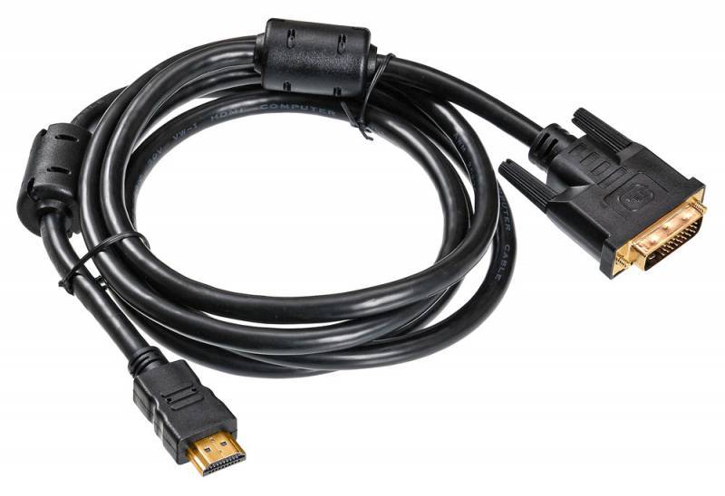 Кабель Buro HDMI-19M-DVI-D-1.8M Black