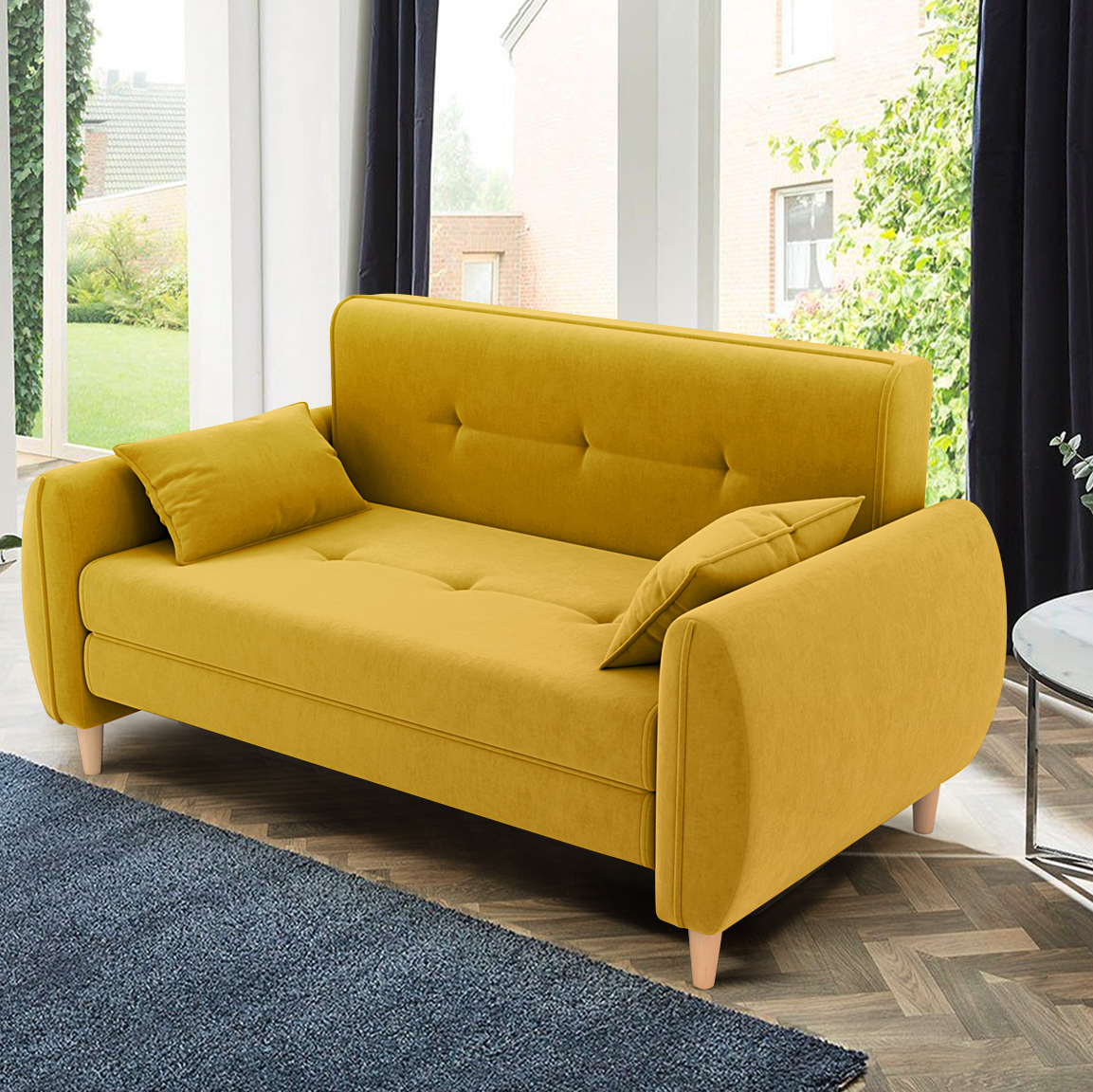 Раскладной диван Алито Твикс, 120х200, желтый