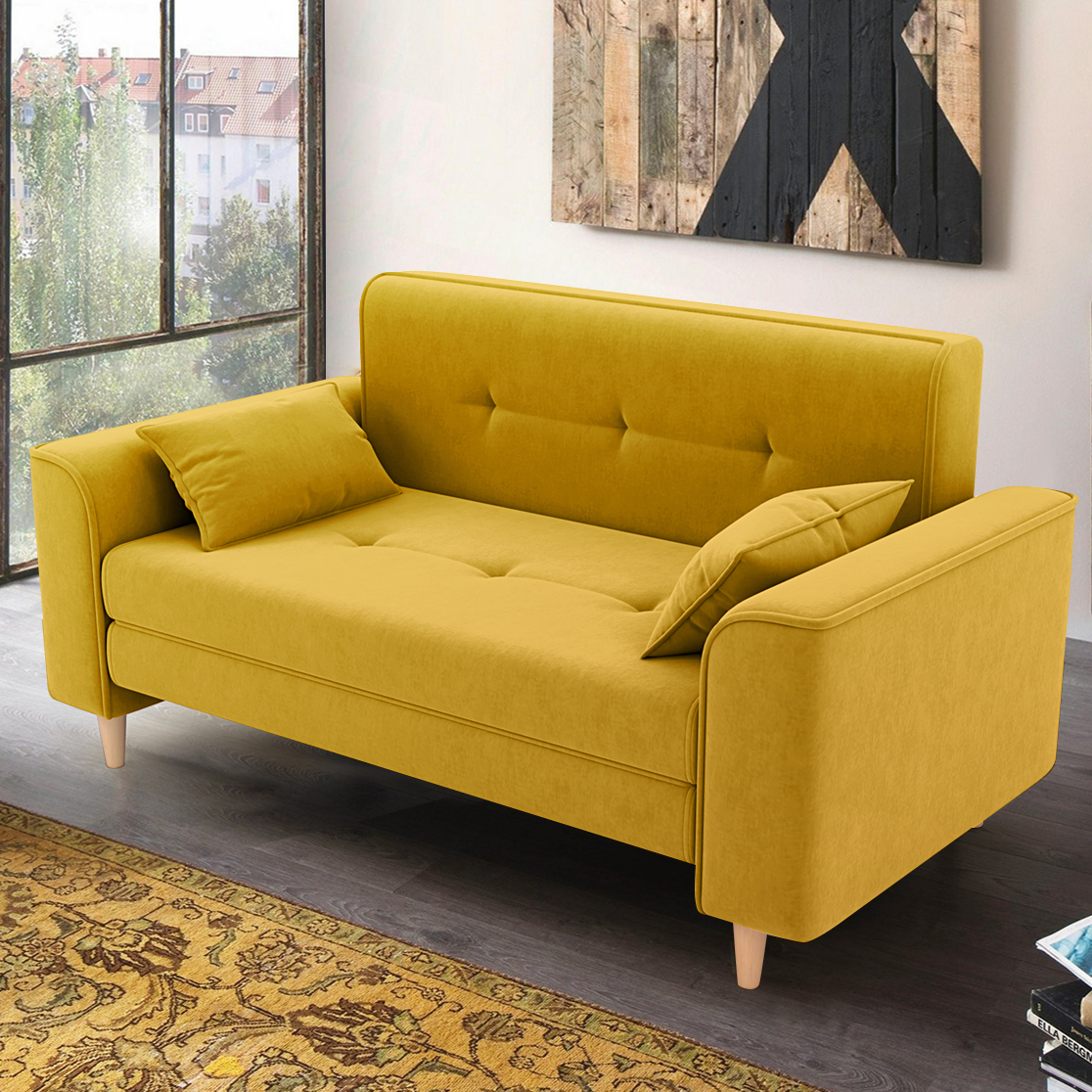 Раскладной диван Алито Твист, 120х200, желтый
