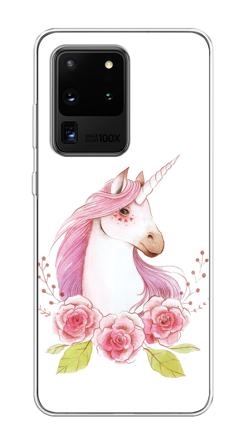 Чехол на Samsung Galaxy S20 Ultra  "Единорог цветы"