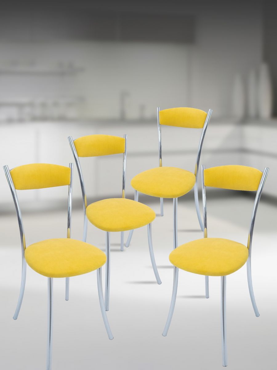 Кухонные стулья мягкие со спинкой Мебель Хром Хром4 шт горчичный