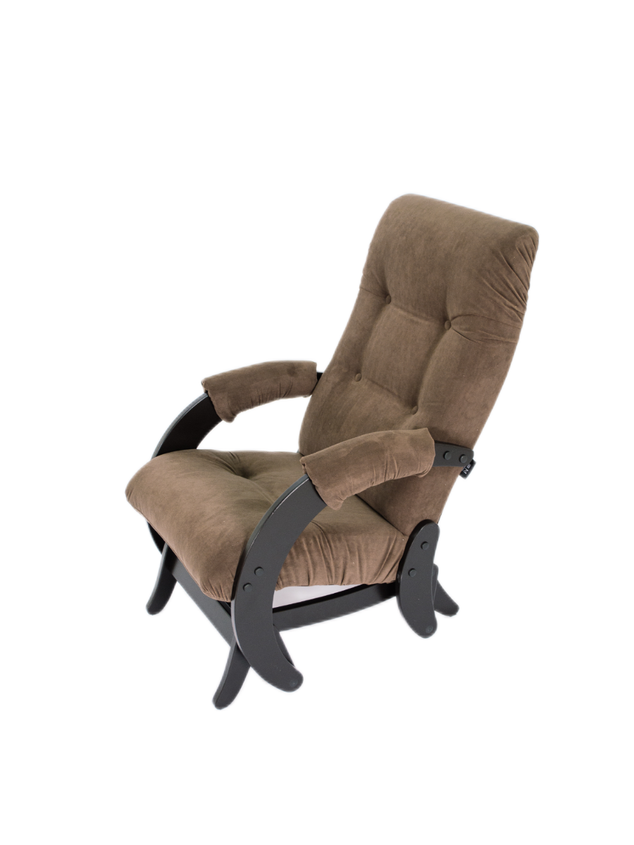 Кресло- качалка для отдыха Glider модель 68 Verona brown Коричневый велюр, венге