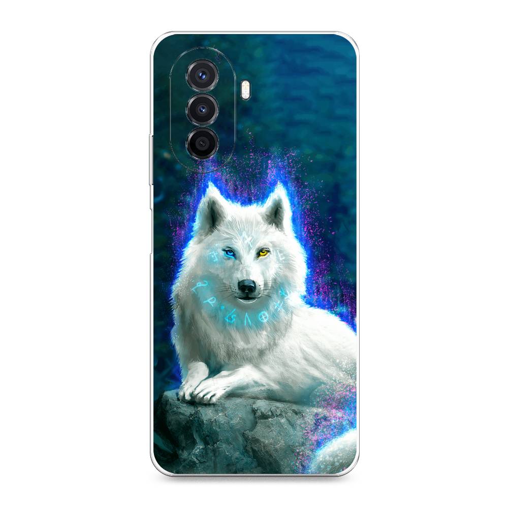 Чехол Awog  на Huawei Nova Y70 / Хуавей Нова Y70 "Белоснежный волк"