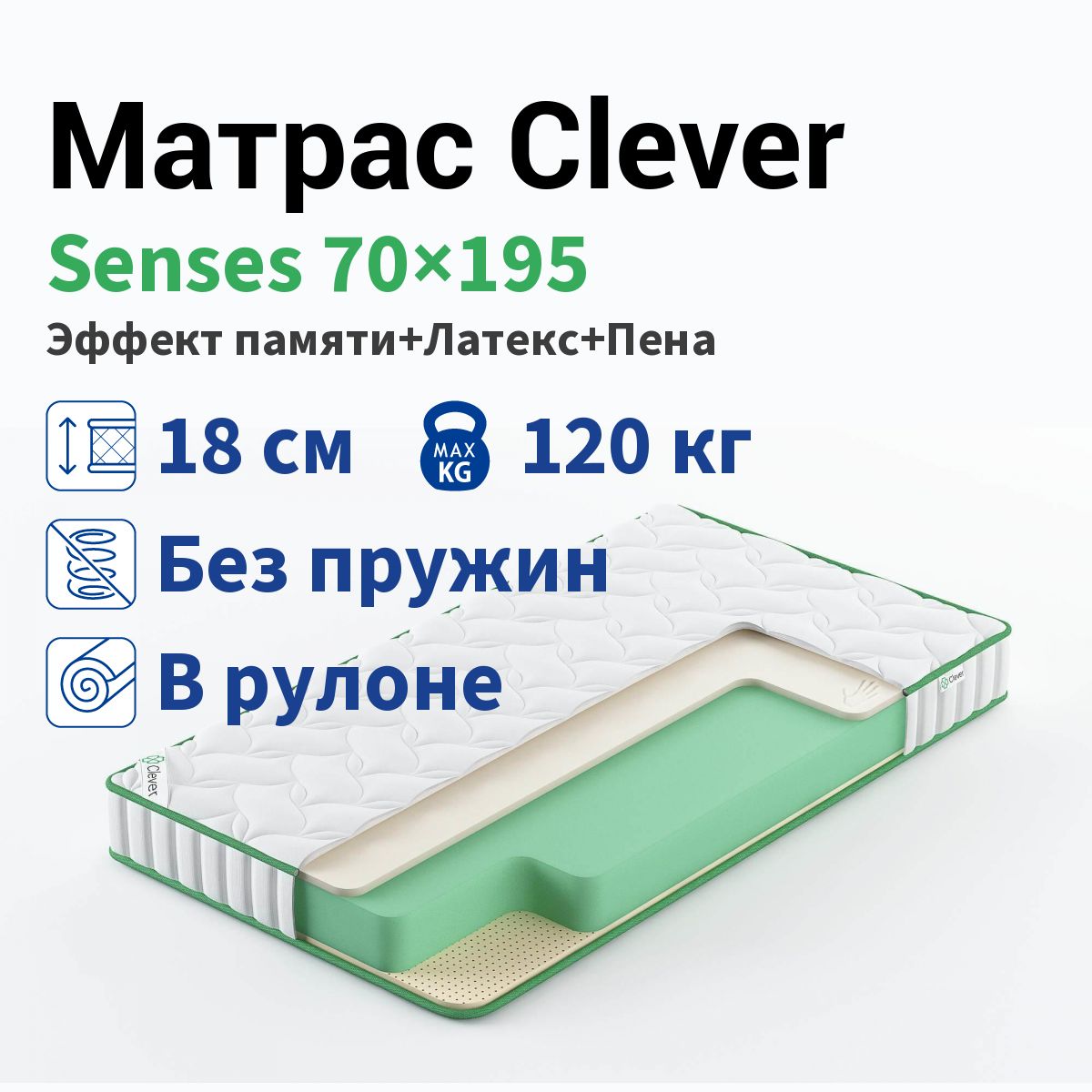 Матрас Clever Senses 70x195