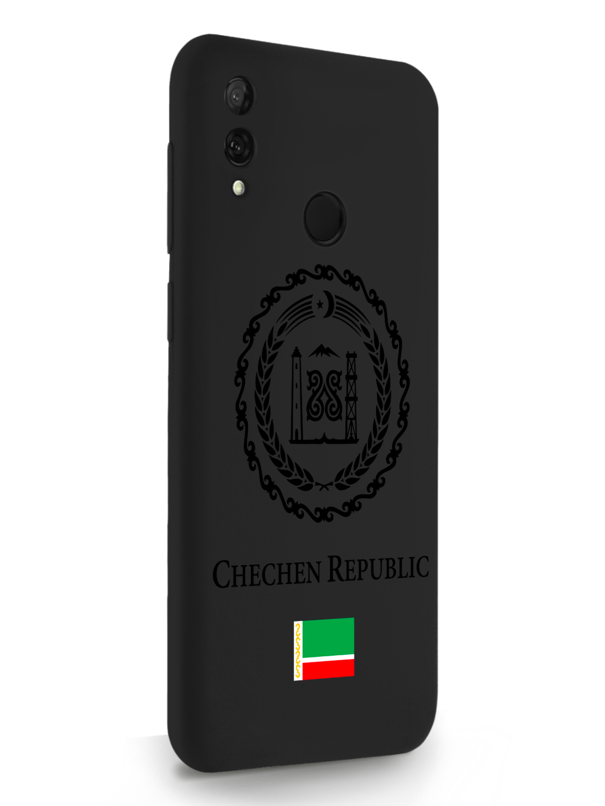 Чехол SignumCase для Huawei P Smart 2019 Черный лаковый Герб Чечни черный